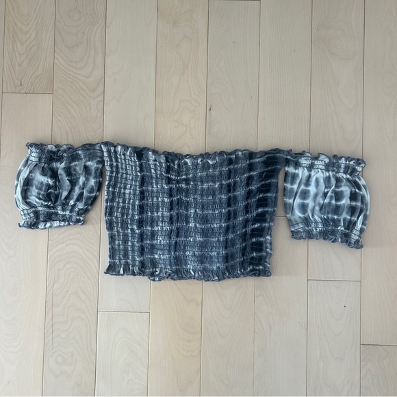 emory park | Tops | Emory Park Tie Dye Off The Shoulder Smocked Crop ...